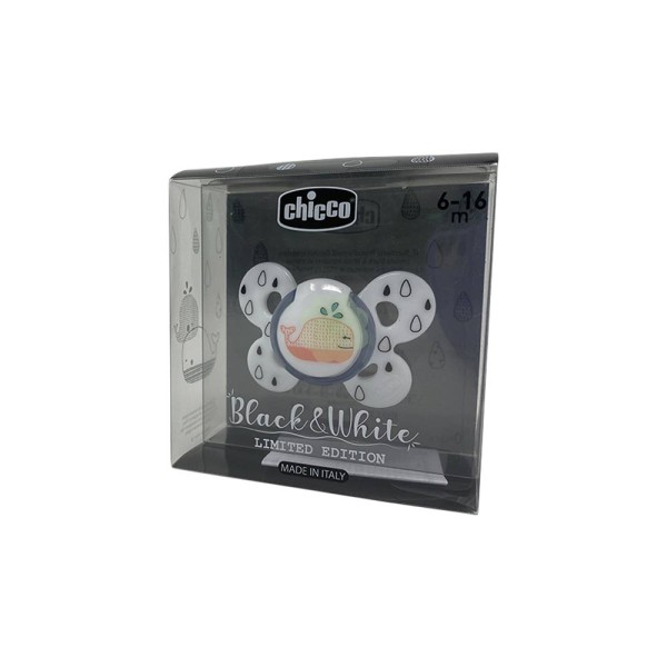 Chicco Succhiotto Comfort Silicone Black & White 6-16m ...